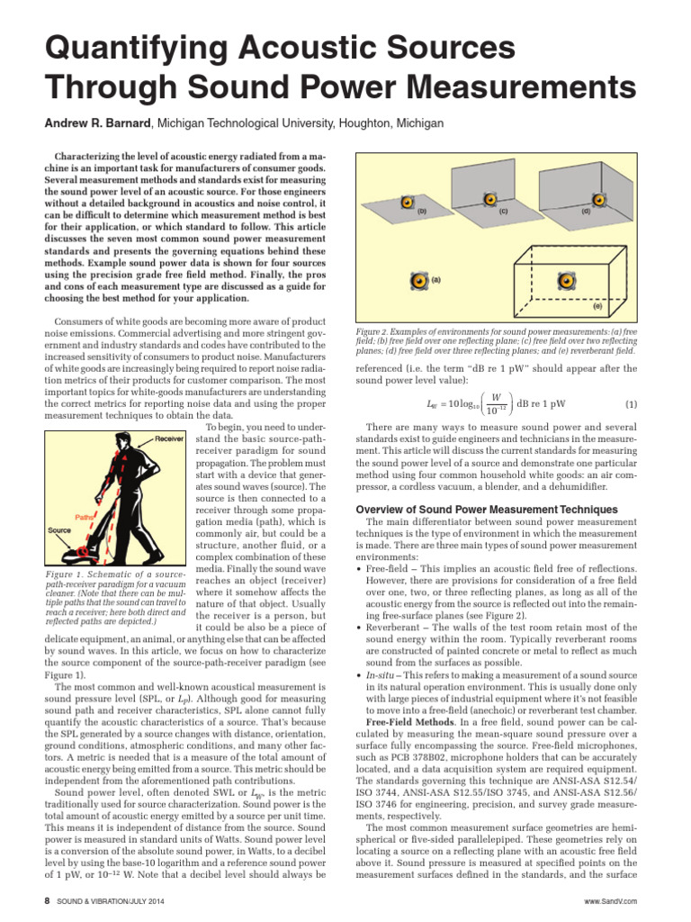 Sound Power Measurement Techniques | PDF | Sound | Microphone