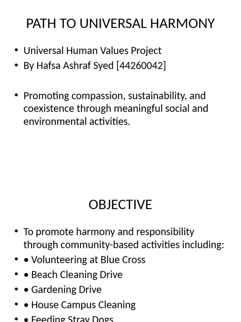 Path to Universal Harmony Presentation (1) | PDF