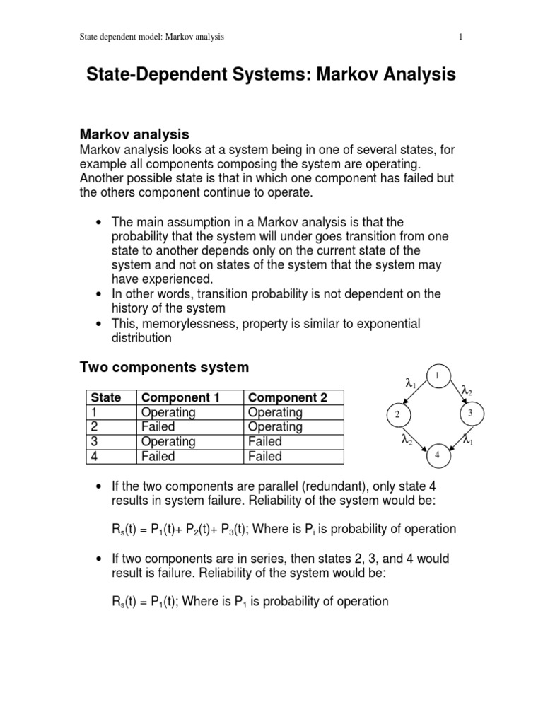 Markov Analysis | PDF | Markov Chain | Reliability Engineering