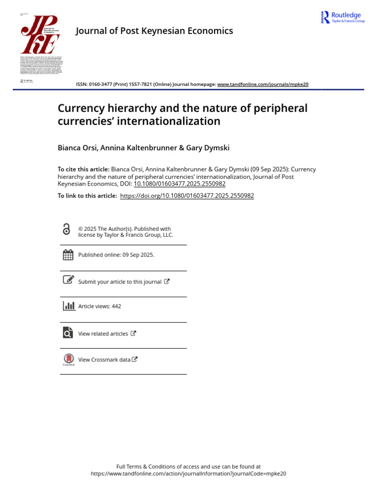 Currency Hierarchy and The Nature of Peripheral Currencies ...