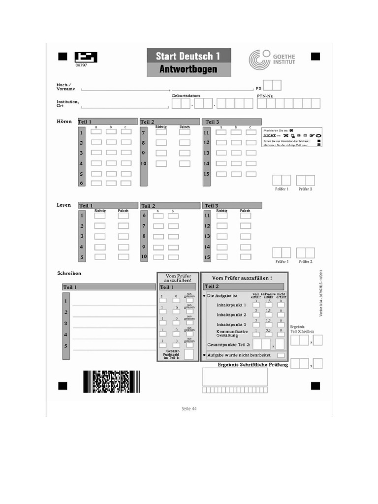 Antwortbogen | PDF