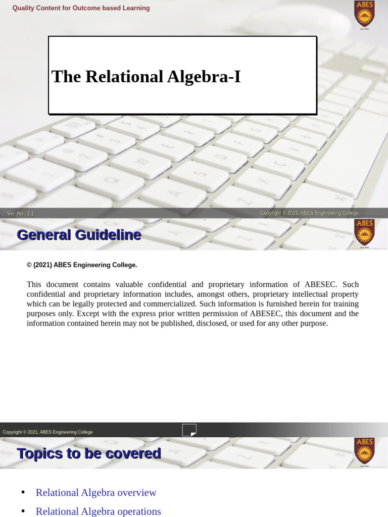 Relational Algebra V0.1 | PDF | Relational Model | Information Retrieval