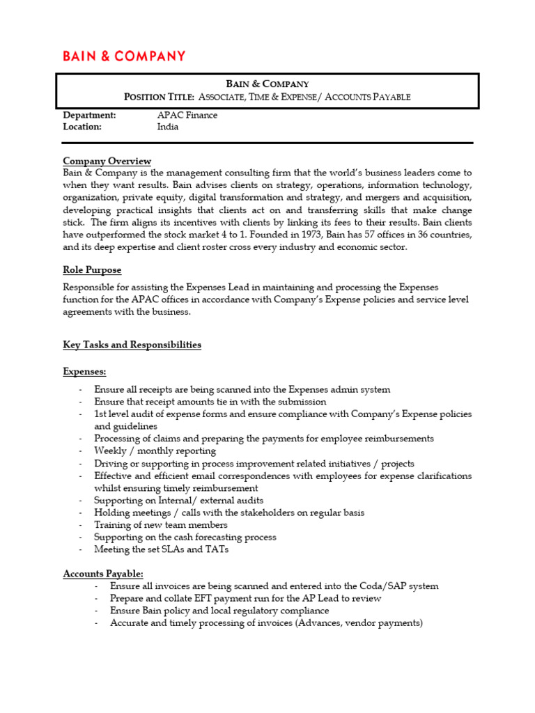 JD - Associate Time and Expense AP | PDF | Accounts Payable | Business