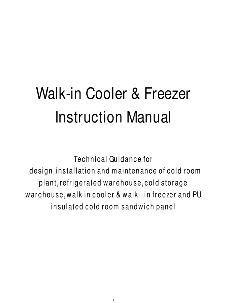 Walk-in Cooler & Freezer Manual | PDF | Refrigerator | Refrigeration