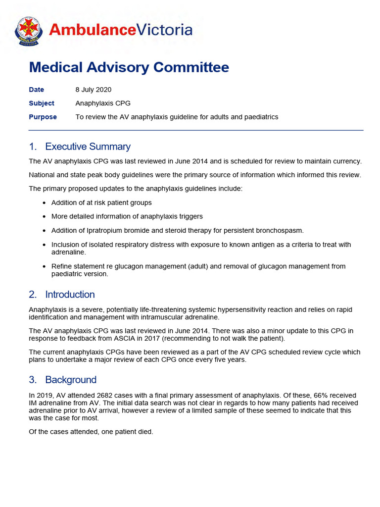 Anaphylaxis CPG Review and Updates | PDF | Medical Specialties ...