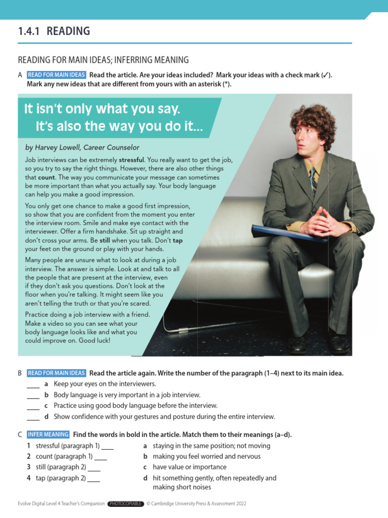 Job Interview Body Language Tips | PDF