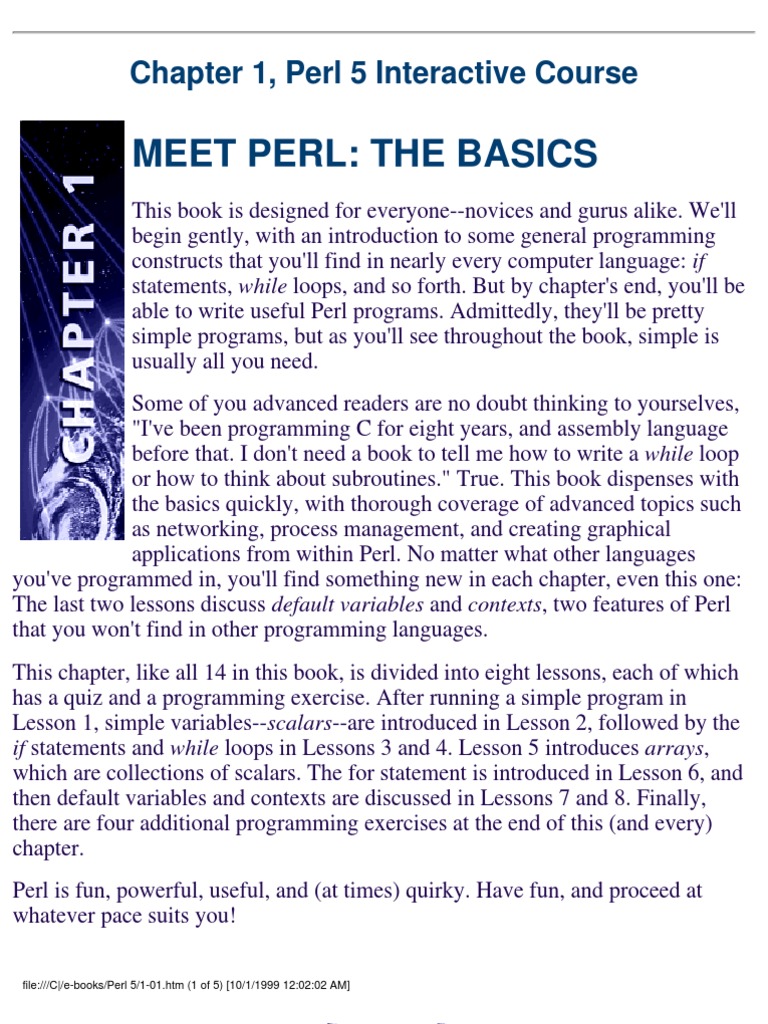 Waite Group - Perl 5 Interactive Course | PDF | Array Data Type | Command Line Interface