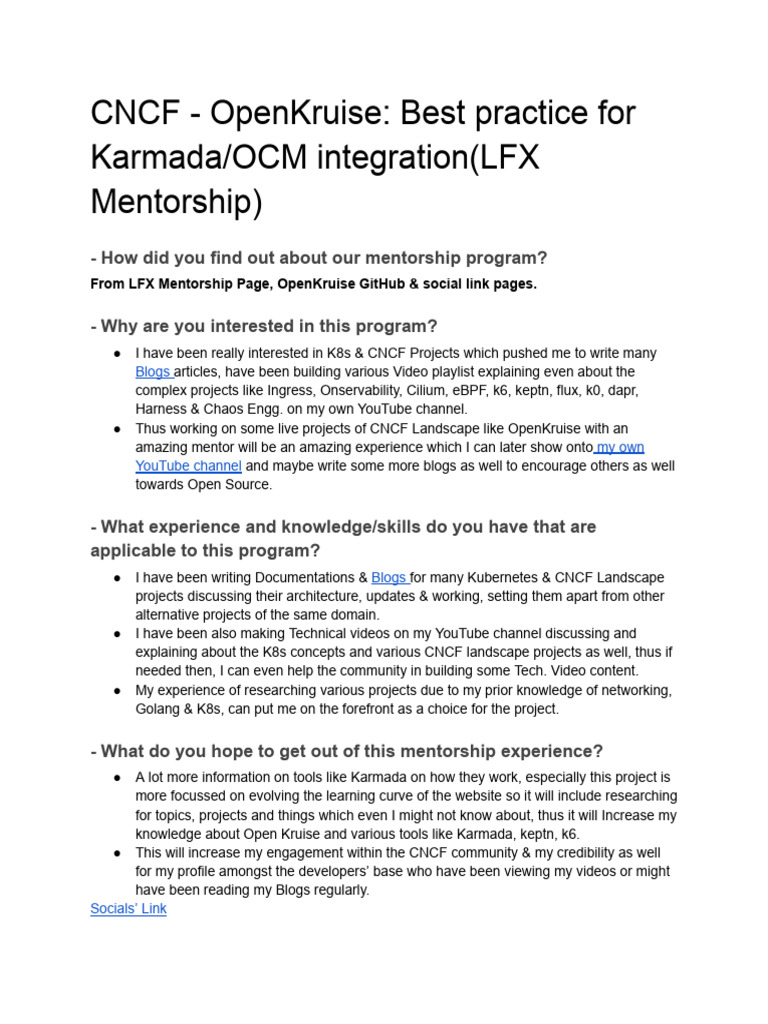 CNCF - OpenKruise - Best Practice For Karmada - OCM Integration (LFX Mentorship) | PDF
