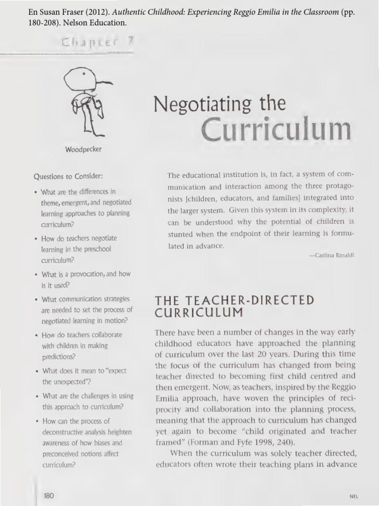 Negotiating Preschool Curriculum Approaches | PDF | Knowledge | Teachers