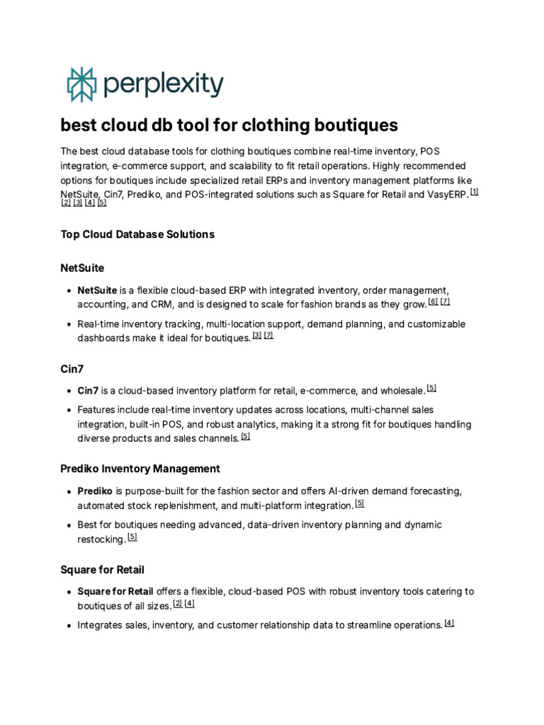 Best Cloud DB Tool For Clothing Boutiques | PDF | Cloud Computing ...