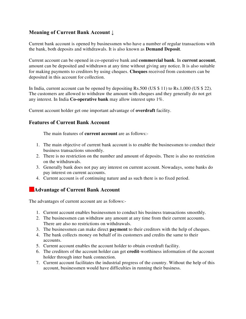 Understanding Current Bank Accounts | PDF