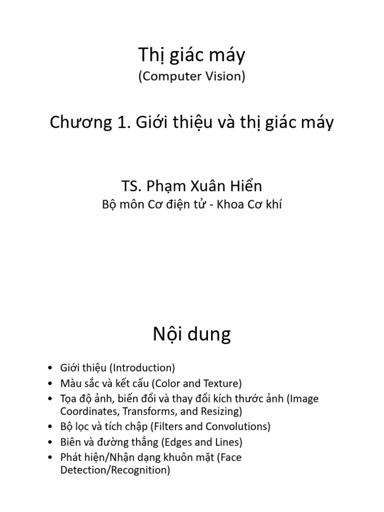 1 - Introduction To Computer Vision | PDF
