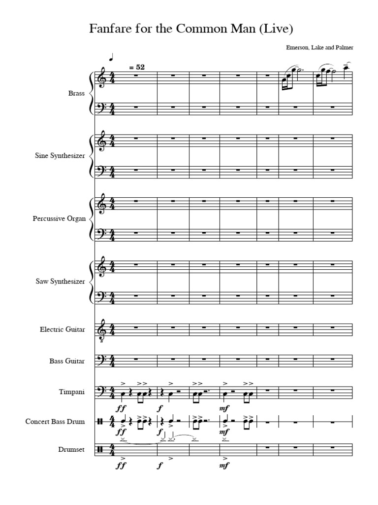 Fanfare for the Common Man Sheet Music | PDF | Music Industry | Popular ...