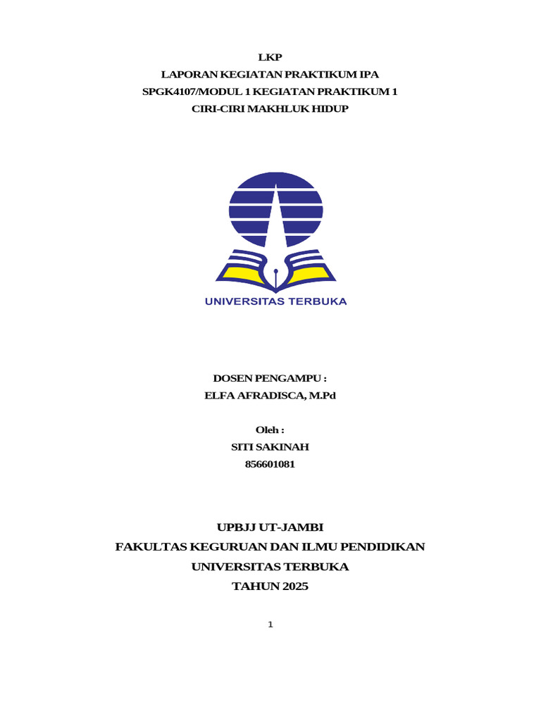 Laporan Praktikum Ipa SD Kegiatan Simbiosis | PDF