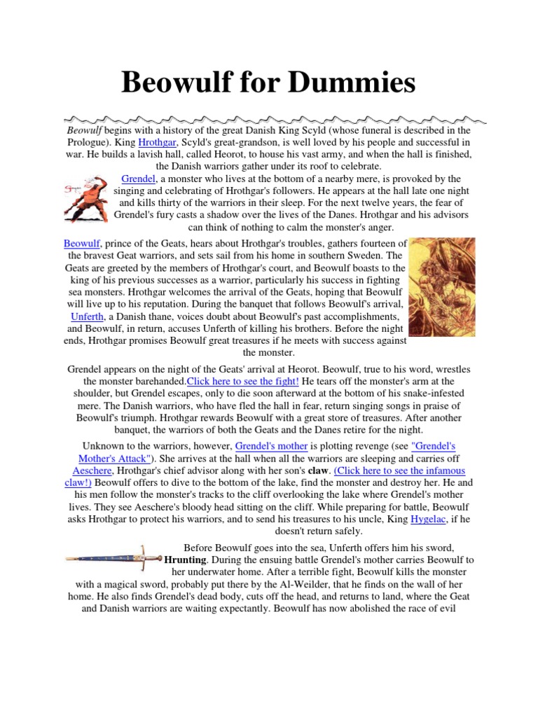 Beowulf For Dummies | PDF | Beowulf | English Folklore