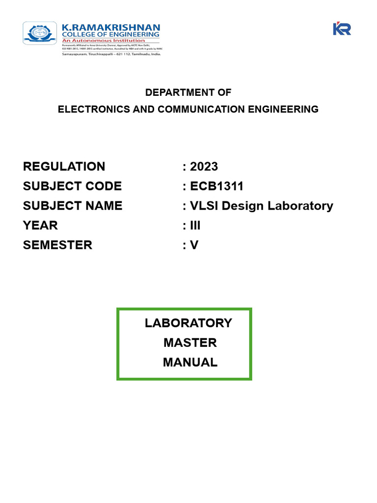 Vlsi Design Record Work | PDF | Random Access Memory | Field Programmable Gate Array