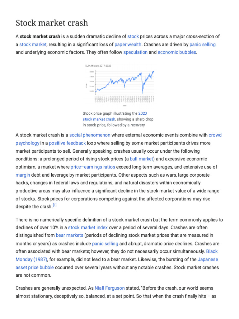 Stock Market Crash of 1929 Explained | PDF | Stock Market Crash | Dow ...