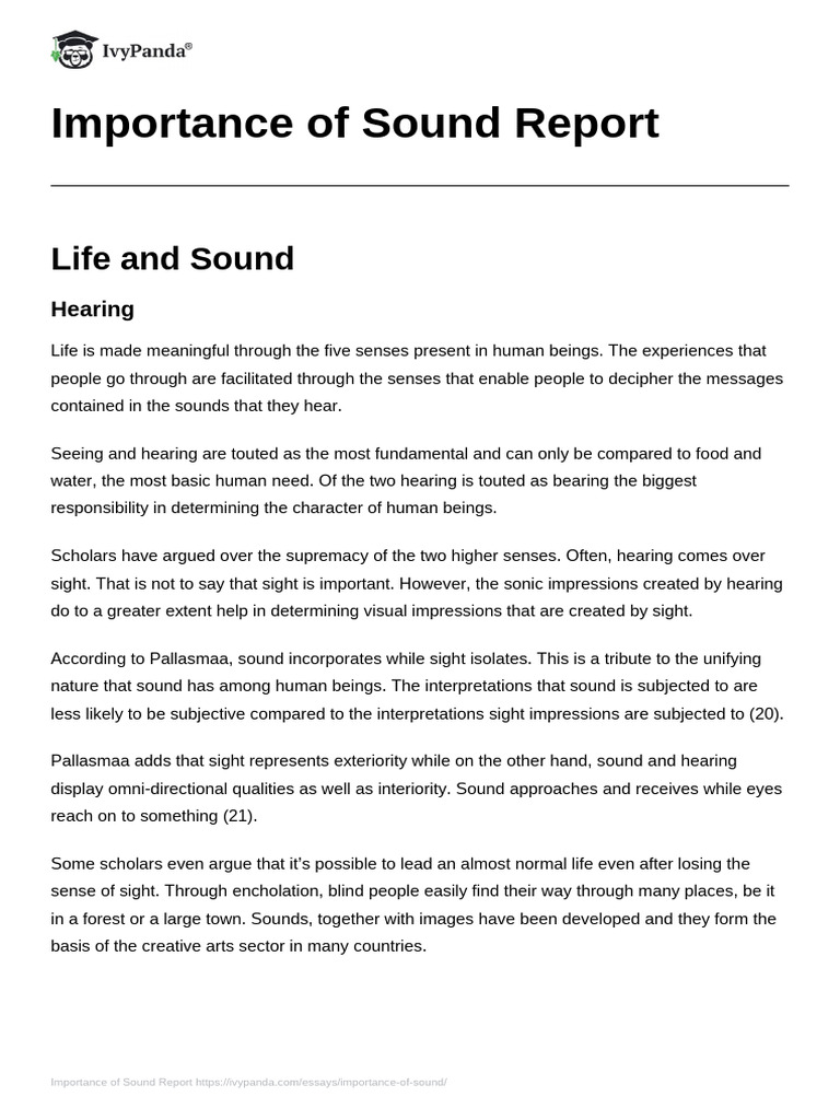 Significance of Acoustics in Life | PDF | Acoustics | Sound