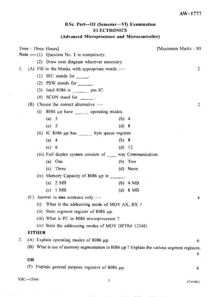 Electronics Advanced Microprocessor N Microcontroller | PDF | Classes ...