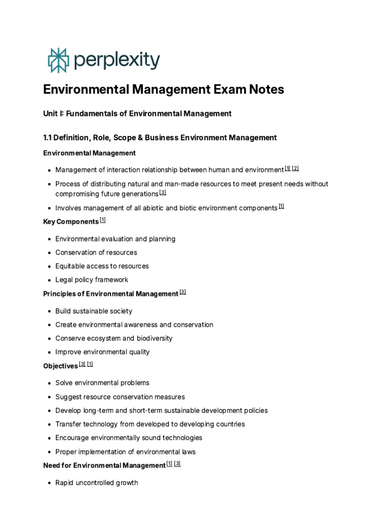 Environmental Management Principles and Practices | PDF | Conservation ...