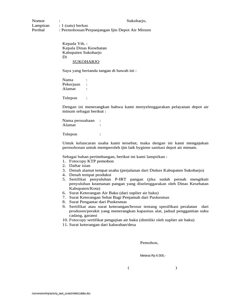 Form Isian DAMIU | PDF