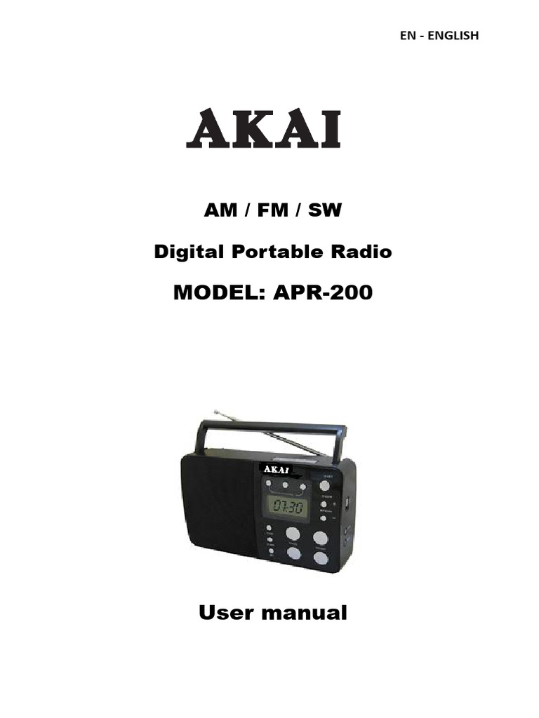 Instrukcja Obslugi AKAI APR 200 | PDF | Frequency Modulation | Headphones