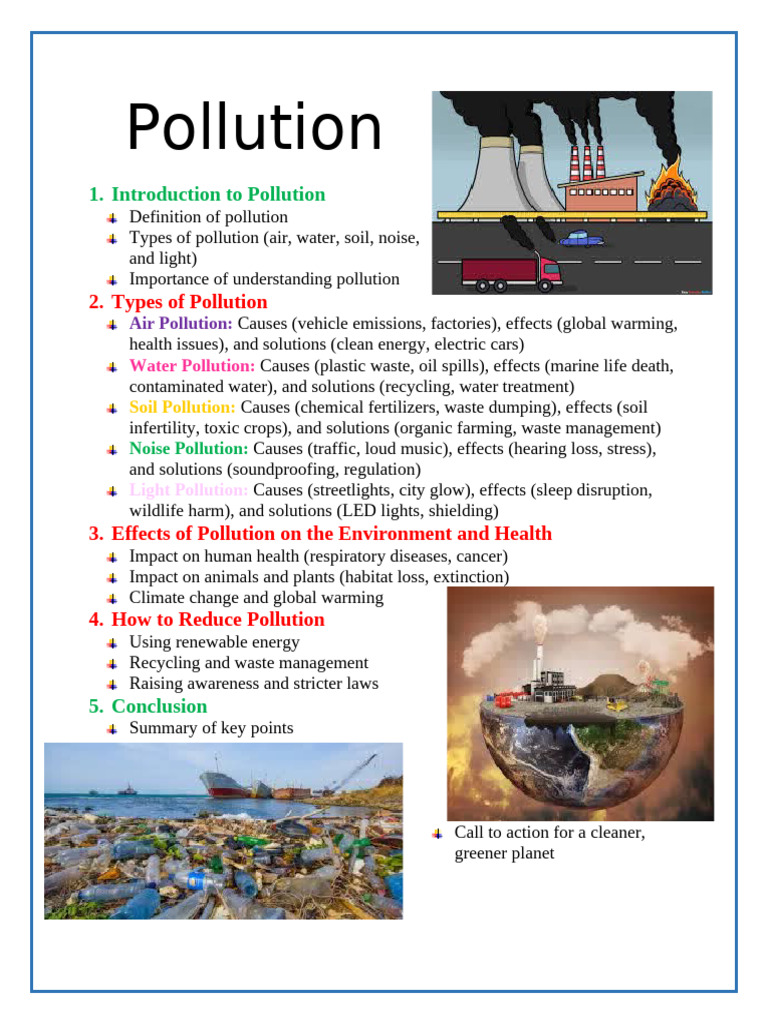Understanding Pollution: Types & Solutions | PDF