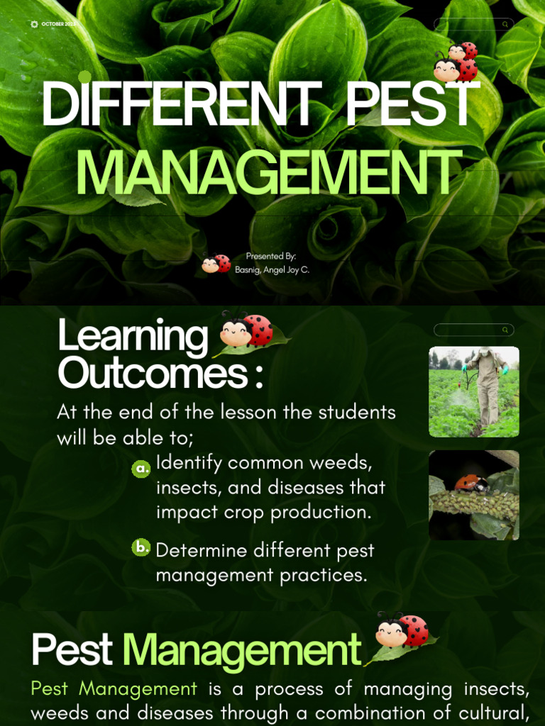 Basnig. Ppt. Different Pest Management | PDF | Pest (Organism) | Pest ...