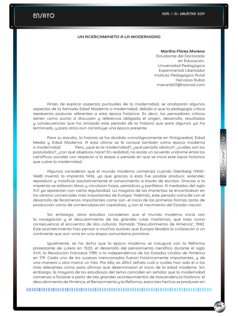 Análisis de la Modernidad y su Impacto | PDF | Era de iluminacion ...
