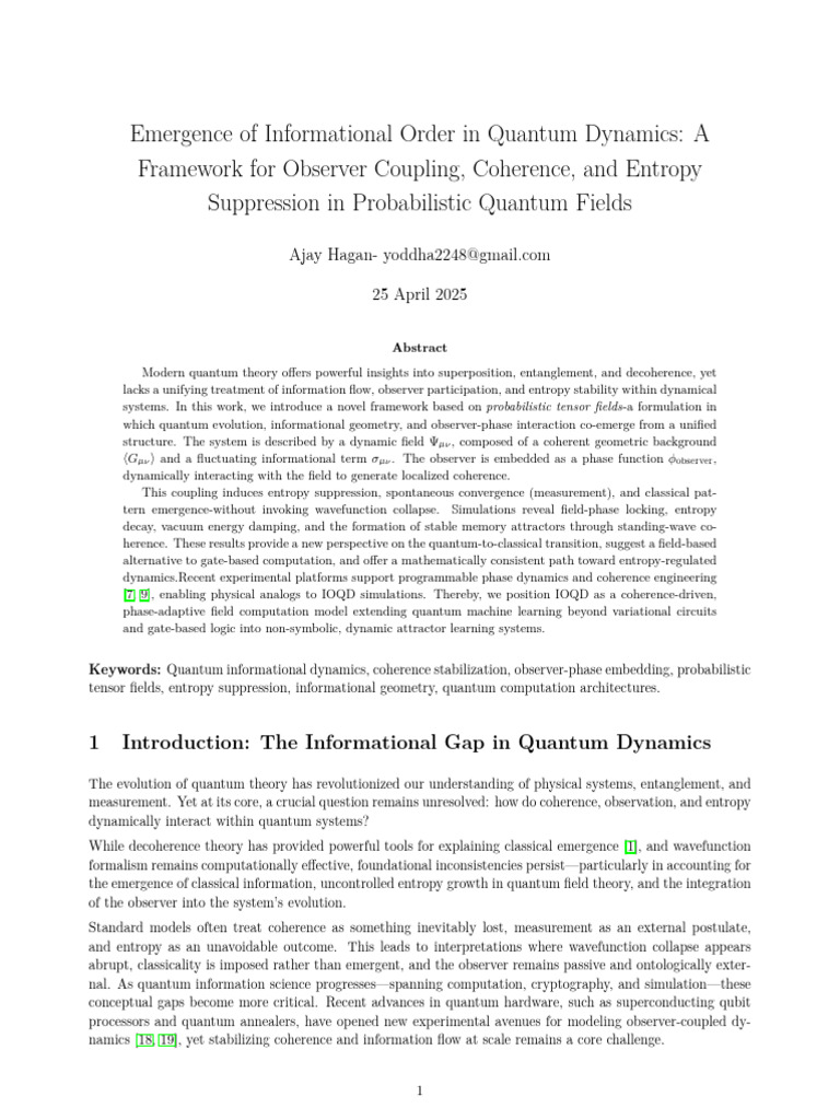 Quantum Dynamics and Informational Order | PDF | Quantum Computing ...