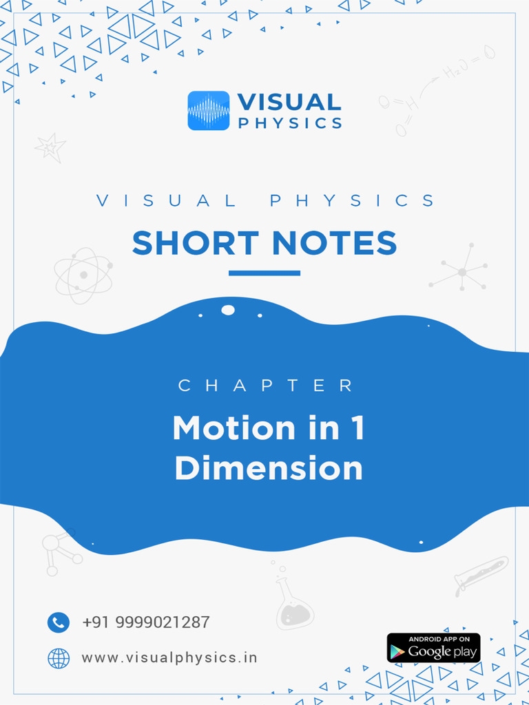 Motion in One Dimension | PDF