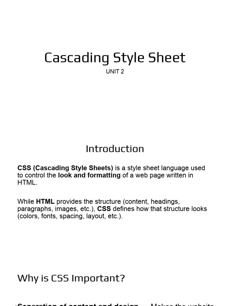 Cascading Style Sheet | PDF | Html Element | Web Development