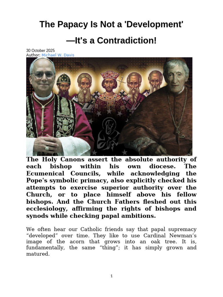 The PAPACY A Contradiction | PDF | Pope | Catholic Church