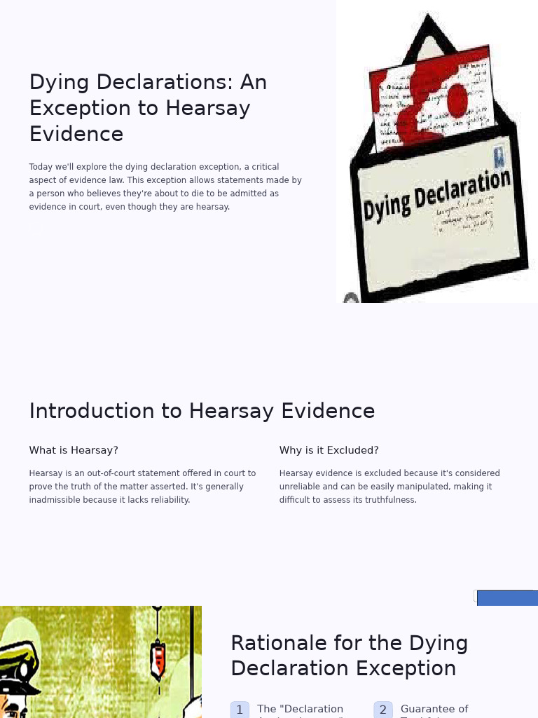 Dying Declarations An Exception To Hearsay Evidence | PDF | Hearsay ...