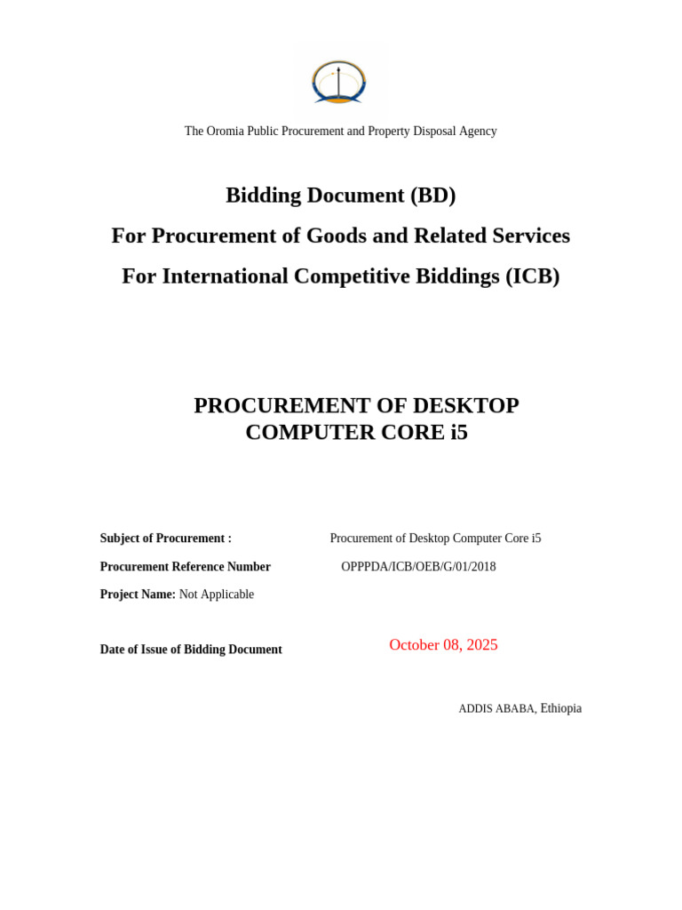 SBD - (ICB) - Desktop Computer Final 2018 | PDF | Joint Venture ...