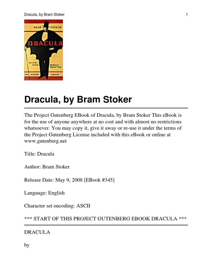 Dracula Bram Stoker | PDF