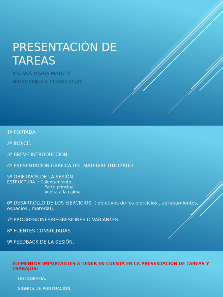 Presentación de Tareas | PDF