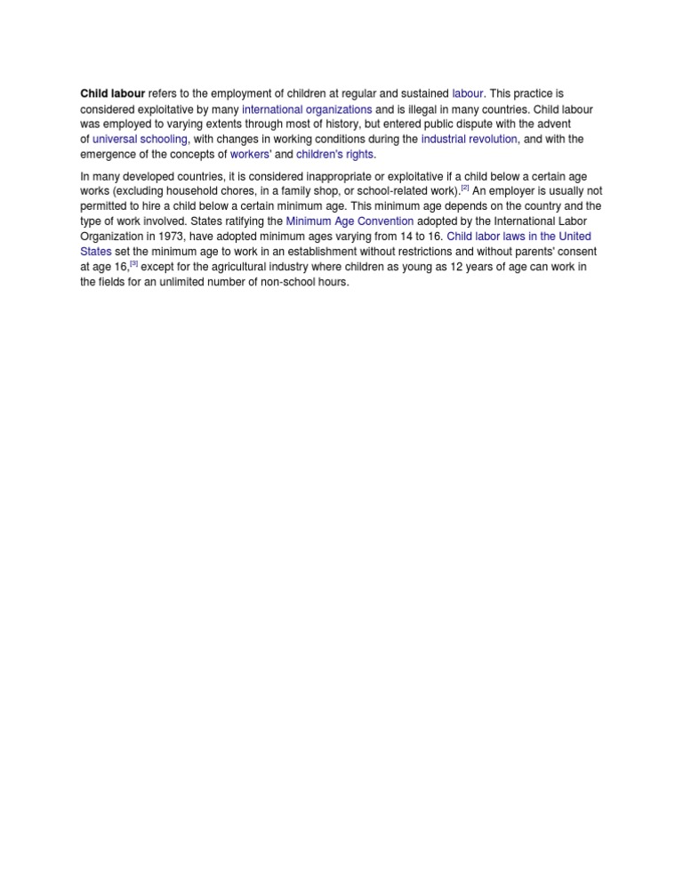 Understanding Child Labour Laws | PDF
