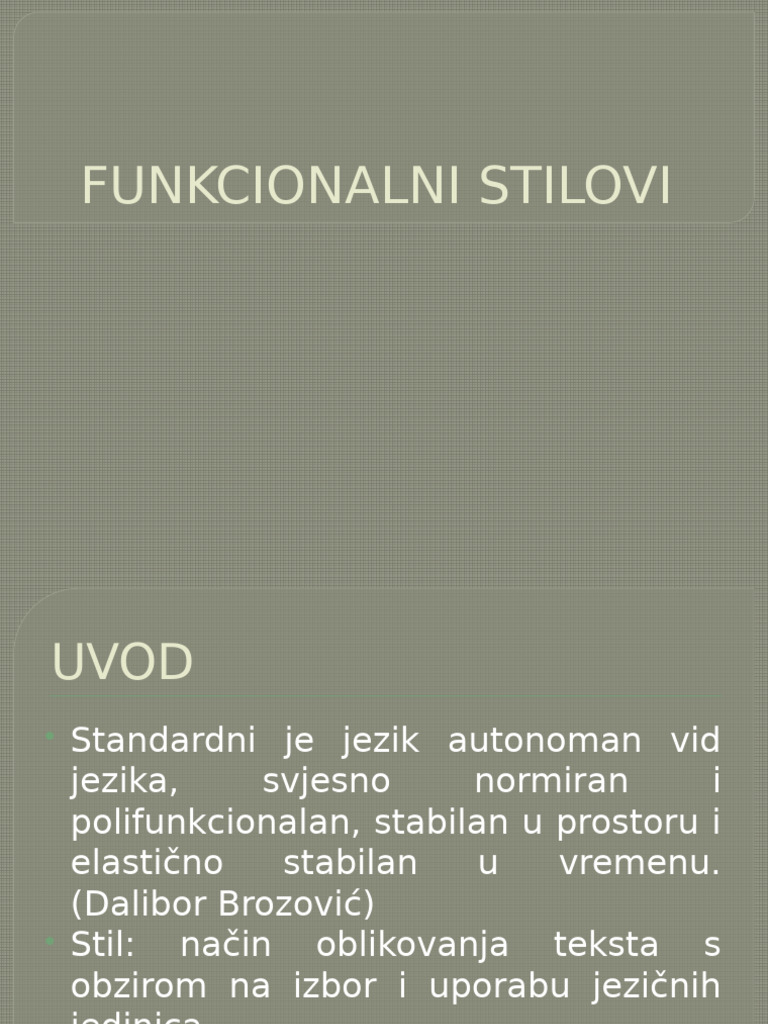 Funkcionalni Stilovi | PDF