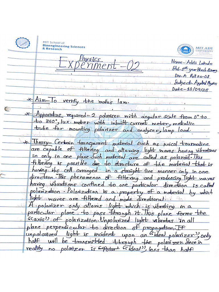 Physics Experiment 2 | PDF