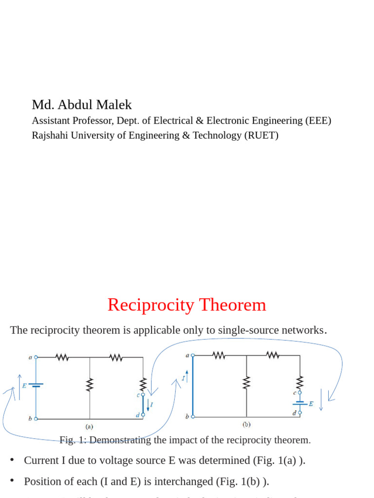 Understanding the Reciprocity Theorem | PDF