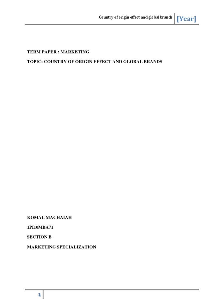 Country of Origin Effect On Global Brands | PDF | Brand | Business