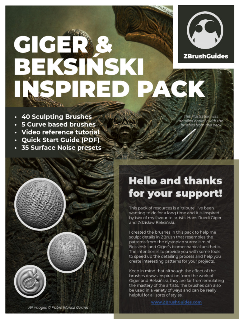 Giger & Beksiński Inspired ZBrush Pack | PDF