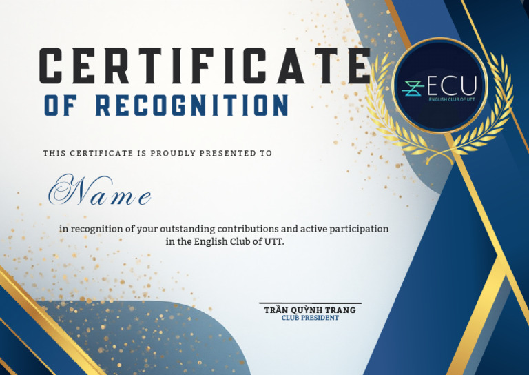 English Club Participation Certificate | PDF
