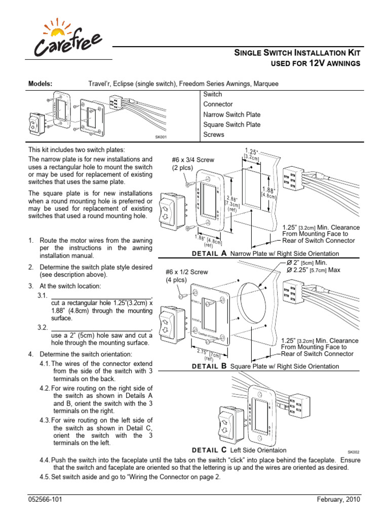 101 Replacement Switch Kit | PDF | Electrical Connector | Switch