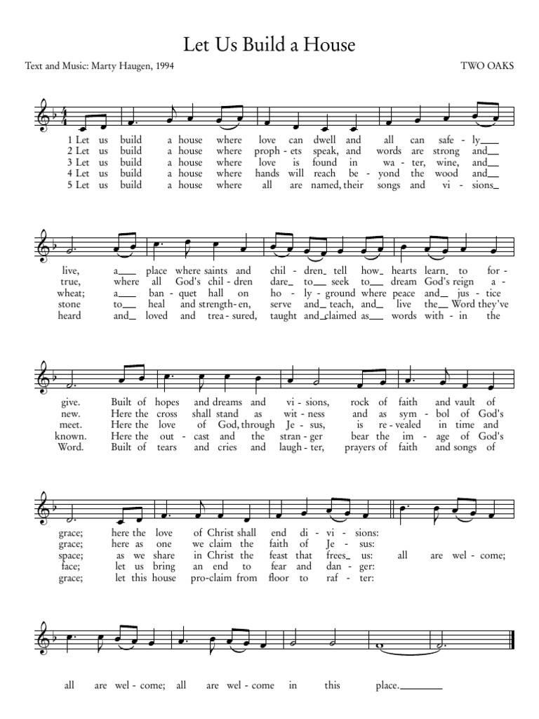 Let Us Build a House Lyrics | PDF | Theology | Christian Belief And ...
