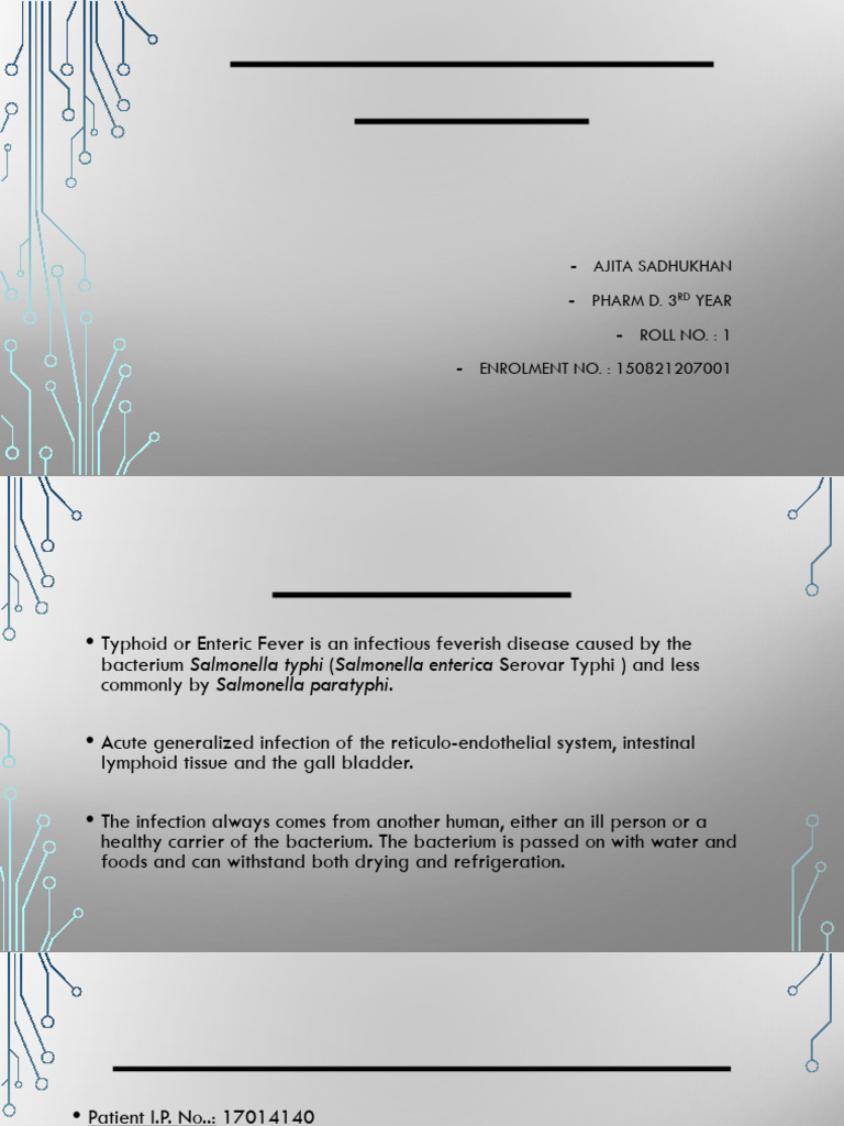 Typhoid Case Study: Diagnosis and Treatment | PDF | Salmonella | White ...