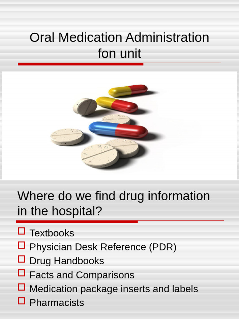 Unit-12 Oral Medication Administration | PDF