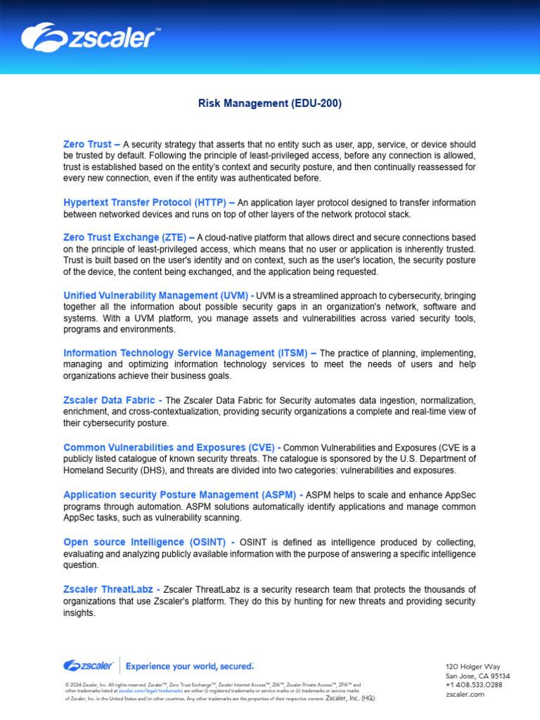 Risk Management (EDU-202) - Glossary | PDF | Computer Security | Security