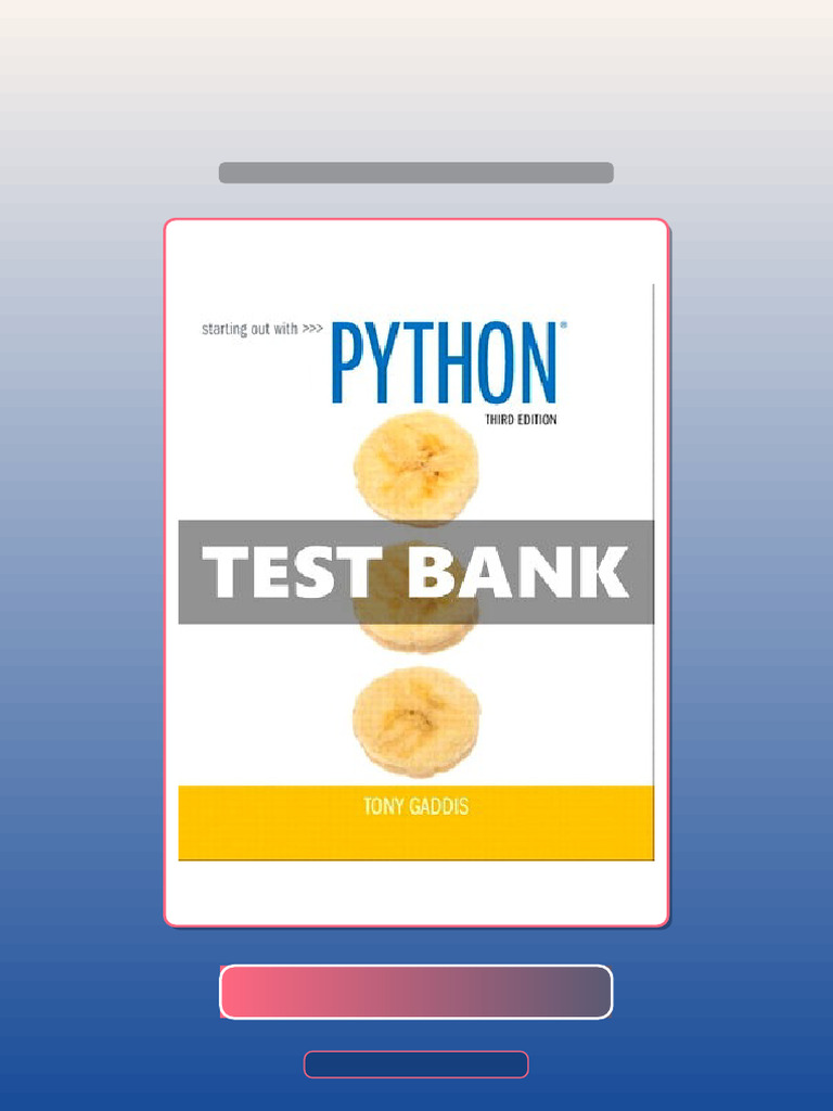Answers for Starting Out With Python 3rd Edition Gaddis eBook and ...